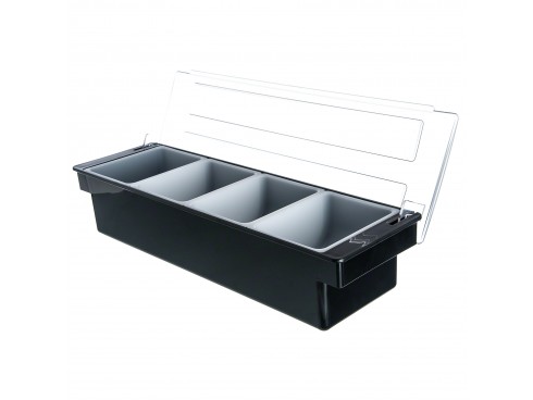 CONDIMENT HOLDER 4 COMPARTMENTS BLACK [GBS1113C] - per EACH - Instock Group