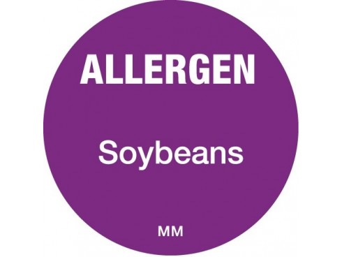 LABEL ALLERGEN SOY BEAN 1" CIRCLE [XHS90026] - per 1000 - Instock Group